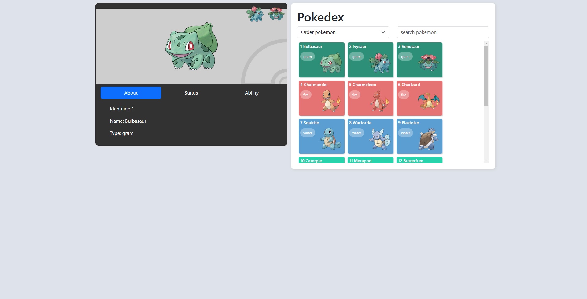 Vue Pokédex screenshot
